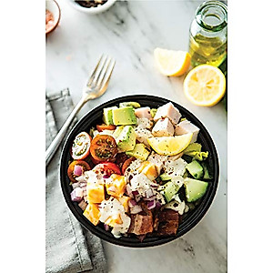 Goodcook Microwavable and Freezer Safe Meal Prep Bowl, 10 Pack, Black, 4 cups