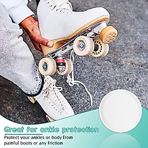4 Pieces Ankle Gel Pads Skate Ankle Gel Discs Cushion Pads Ankle Protector Brace Skate Accessories for Ice Skating Riding Ski Ankle Protection, 2.48 Inch
