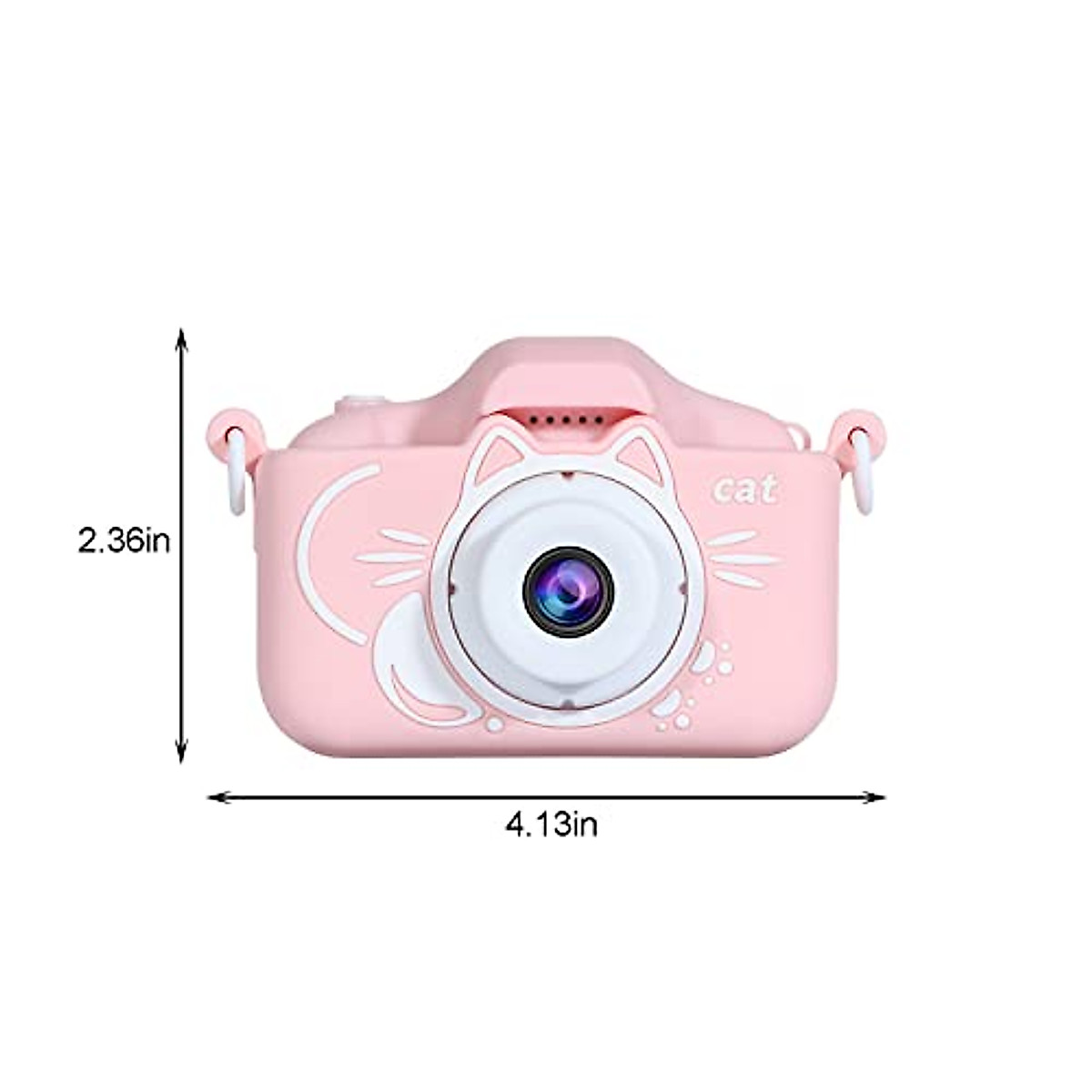 LADIGASU Newest Cat Cartoon Children's Camera Front and Rear Double Lens 20 Million Selfie Camera Parent-Child Gift Camera Christmas Puzzle Gift