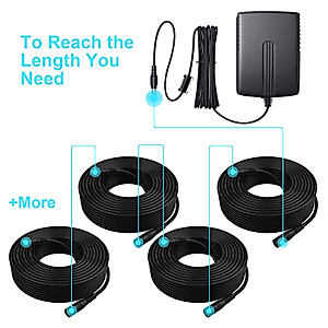Tyumen 33FT(10m) 2.1x5.5mm DC 12V Power Adapter Extension Cable, Male to Female DC Power Extension Cord for CCTV Security Cameras, Wireless IP Network Camera, DVR, LED Light Strip (1 Pack, Black)