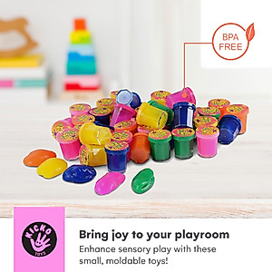 Kicko Slime Bulk Set of 48 Multicolored - Mini Noise Putty Toys Collection - Fun Kids Tactile Sensory Play, Stimulation Toy - Slime Set Gifts for Students - for Boys and Girls Ages 3+