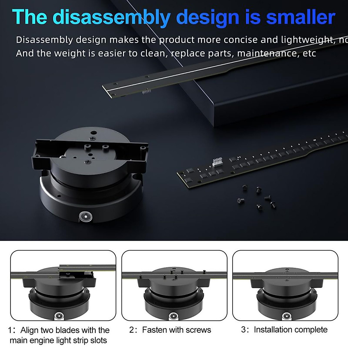 Large 3D Holographic Projector 3D Hologram Fan, LED Hologram Fan Advertising Display Machine 3D Desktop Stereo Display with Audio for Christmas Halloween Party Home Decor 41.5cm/16.3inch