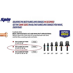 SPIN F5000 5-Piece Drill Bit Flaring Set 1/4, 3/8, 1/2, 5/8, 3/4-Inch