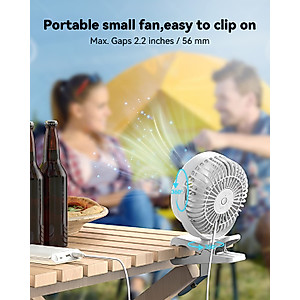 GEHEN 6 INCHES Personal Fan, Bedroom Clip on Fan Ultra Quiet Small Table Fan, Office Desk fan, 3 Speeds Cooling Clip on Fan with Strong Airflow, College Dorm Mini Fan
