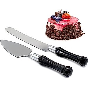 MoonShield Cake Knife & Server Spatula Cake Cutting Set - Wedding Cake Knife Set - Serving Set for Receptions Birthdays - Match the Color to Your Event Theme - Cake Knife and Cutter - Best Gift Set
