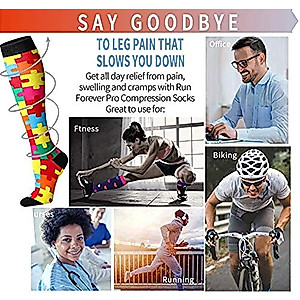 Compression Socks for Women and Men Circulation-Best Support for Running, Athletic, Nursing, Travel