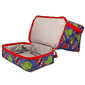 Marvel Avengers Lunch Box Set For Kids - Bundle with 2-Compartment Avengers School Lunch Bag, Water Bottle, And Door Hanger (Avengers School Supplies)