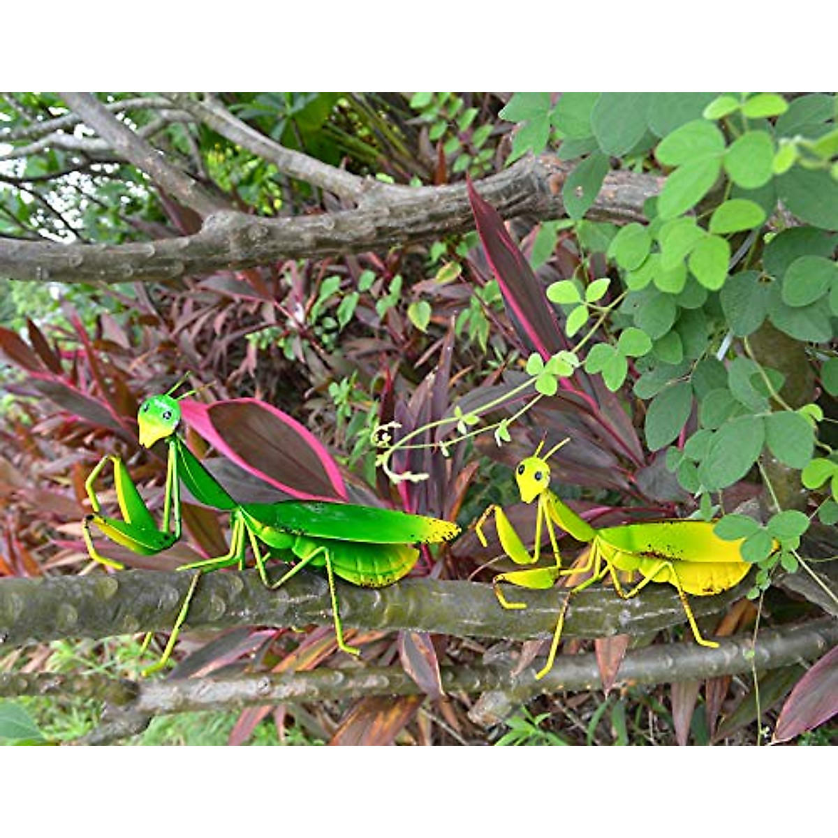 GIFTME 5 Metal Mantis Garden Yard Art Decor Set of 2 Lawn Patio Tree Ornaments Sculpture