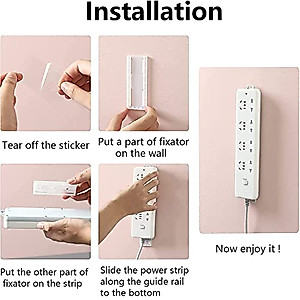 QKKO Adhesive Punch-Free Socket Holder, Self-Adhesive Desktop Socket Fixer, 2023 New Adhesive Punch Free Socket Holder, Self Adhesive Power Strip Holder, Storage Socket Slide (8PCS Blue)