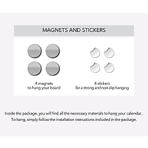 Magnetic Personalized Calendar 2024, Magnetic Fridge Calendar - Magnetic Monthly Acrylic Calendar - Acrylic Magnetic Kitchen Board - Kitchen Wall Decor