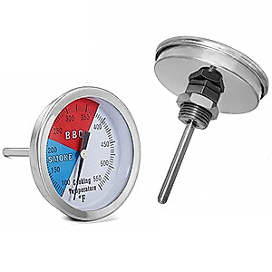 2 Pack BBQ Grill Temperature Gauge, 3 inch Dial Face Charcoal Barbecue Grill Smoker Thermometer Gauge