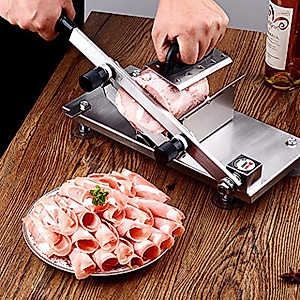 aingycy Frozen Meat Slicer Hand Slicing Machine Stainless Steel Frozen Beef Mutton Bacon Meat Cutter Vegetable Fruit Meat Cleaver for Home Kitchen and Commercial Use
