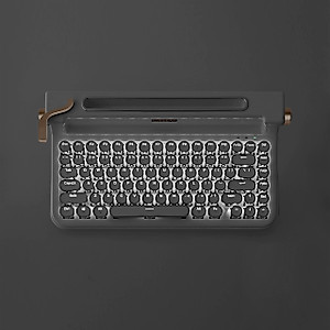 FINEDAY Keyboard 3.0, Blue Switch, Retro Mechanical Keyboard, Typewriter Designed, Bluetooth 5.0 & USB up to 4 Devices, for Desktop PC/Laptop Mac/Phone (83 ABS Keycap - White)