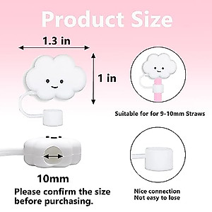 YAYAYOUNG 2 Pcs Straw Covers Cap Toppers Compatible with Stanley 30&40 oz Tumbler Cups,Reusable Cute Silicone Straw Tips Lids Protectors for 0.4 in/10mm Stanley Cups Straws Accessories