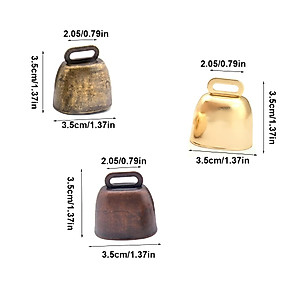 8 Pack Cow Horse Sheep Grazing Copper Bells, Small Metal Brass Bells, Loud Ringing Cowbell Noisemakers, Hanging Jingle Bell for Animal Pet Collar Doors Crafts Christmas Wedding Decor (Bronze)