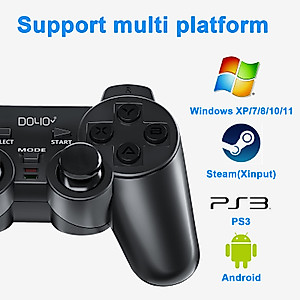 DOYO Wireless PC Gaming Controller, Dual-Vibration Steam Joystick Gamepad Computer Game Controller for PC Windows 7/8/10/11