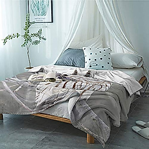 Singingin Ultra Soft Flannel Fleece Bed Blanket Cute White Owl Perch On Tree Branch Throw Blanket All Season Warm Fuzzy Light Weight Cozy Plush Blankets for Living Room/Bedroom 50 x 60 inches