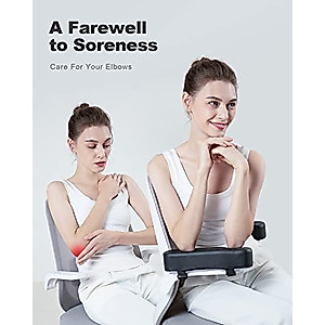 Foamula Office Chair Armrest Pads, Gaming Chair Arm Pads, Extra Thick Cushions Elbow Pillow, Memory Foam Desk Chair Arm Pads for Pressure Relief, 2-Piece Set of Chair (Black)