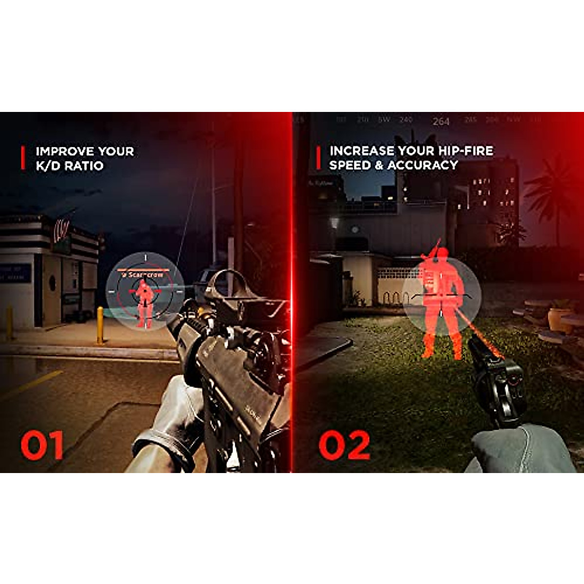 HipShotDot D-Series Pro Pack - Reusable Transparent Aim Sight Assist TV Decals - Gaming Television or Monitor Decal for FPS Video Games Compatible with PC, Xbox & PlayStation (1.0 Red)