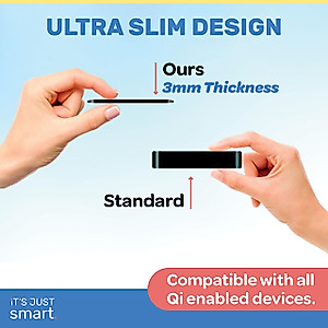 Ultra Slim Wireless Charging Pad for Phones by It’s Just Smart, Fast Charger for iPhone 15 14, Samsung S24 S23, Google Pixel 8 Pro, Android Phones, 15W Universal Qi Phone Charger