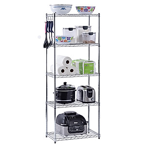 Muscle Rack 5 Tier Wire Chrome Shelving Unit 24" W x 14" D x 59" H