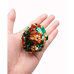 16 Pack Mylar Crinkle Balls for Cats, Crinkle Balls Cat Toys