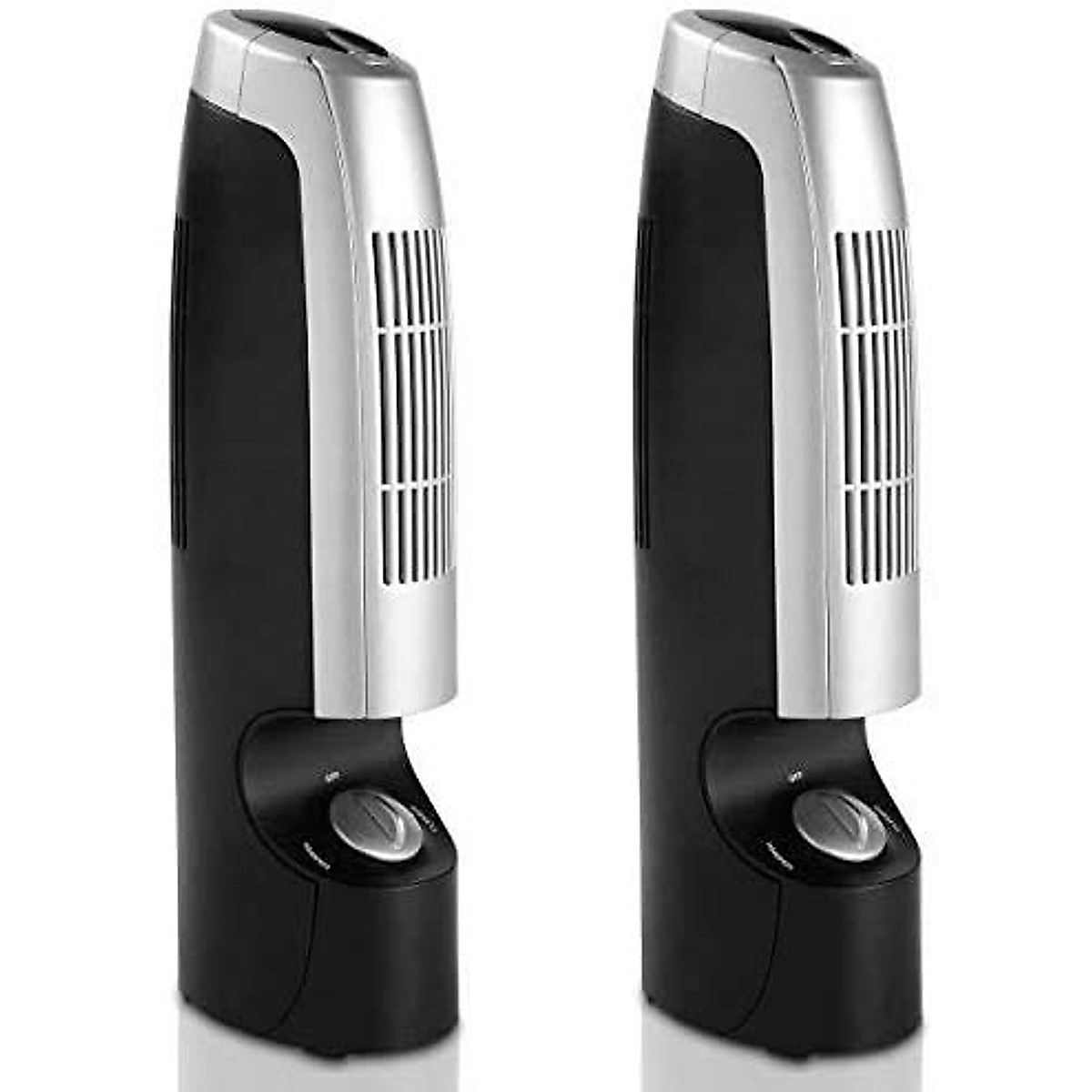 GOFLAME Air Purifier 2 PCS for Dust, Pets, Smoke, Odors, Air Cleaner with Whisper 2 Speed Operations, Silver and Black