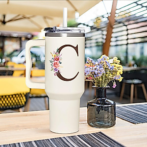 Personalized Gifts For Women - Personalized Gifts For Birthday, Christmas - Monogrammed Gifts Customized Gifts For Woman, Mom, Wife, Best Friend, Sister, Coworkers - Custom Tumbler With Handle 40oz