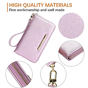 Bybetermon Women's Wallet Zip Around Wristlet RFID Blocking Purse Travel Wallet Clutch for Woman Men
