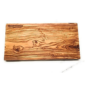 Orchard Hardwoods 12" Artisan Olive Wood Rectangle Charcuterie Board- Handmade For Cutting Chopping, Serving Cheese, Meats, Fruit. Decorative Wooden Tray, Unique Kitchen Gift- 12x6x0.8