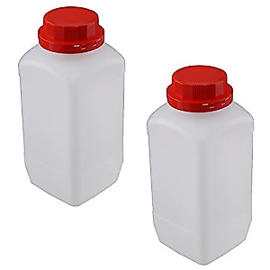 Othmro 1500ml/51oz Plastic Lab Chemical Reagent Bottles,2pcs 50mmx225mm(IDxH) Square Wide Mouth Liquid/Solid Sample Storage Container Sealing Bottles Red with Anti-theft Cap