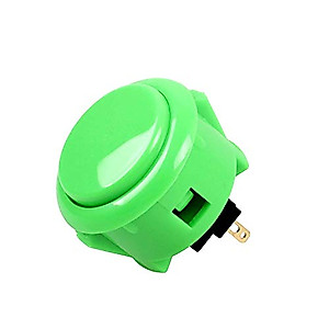 SANWA 6 pcs OBSF-24 Original Push Button 24mm - for Arcade Jamma Video Game & Arcade Joystick Games Console (Green) S@NWA