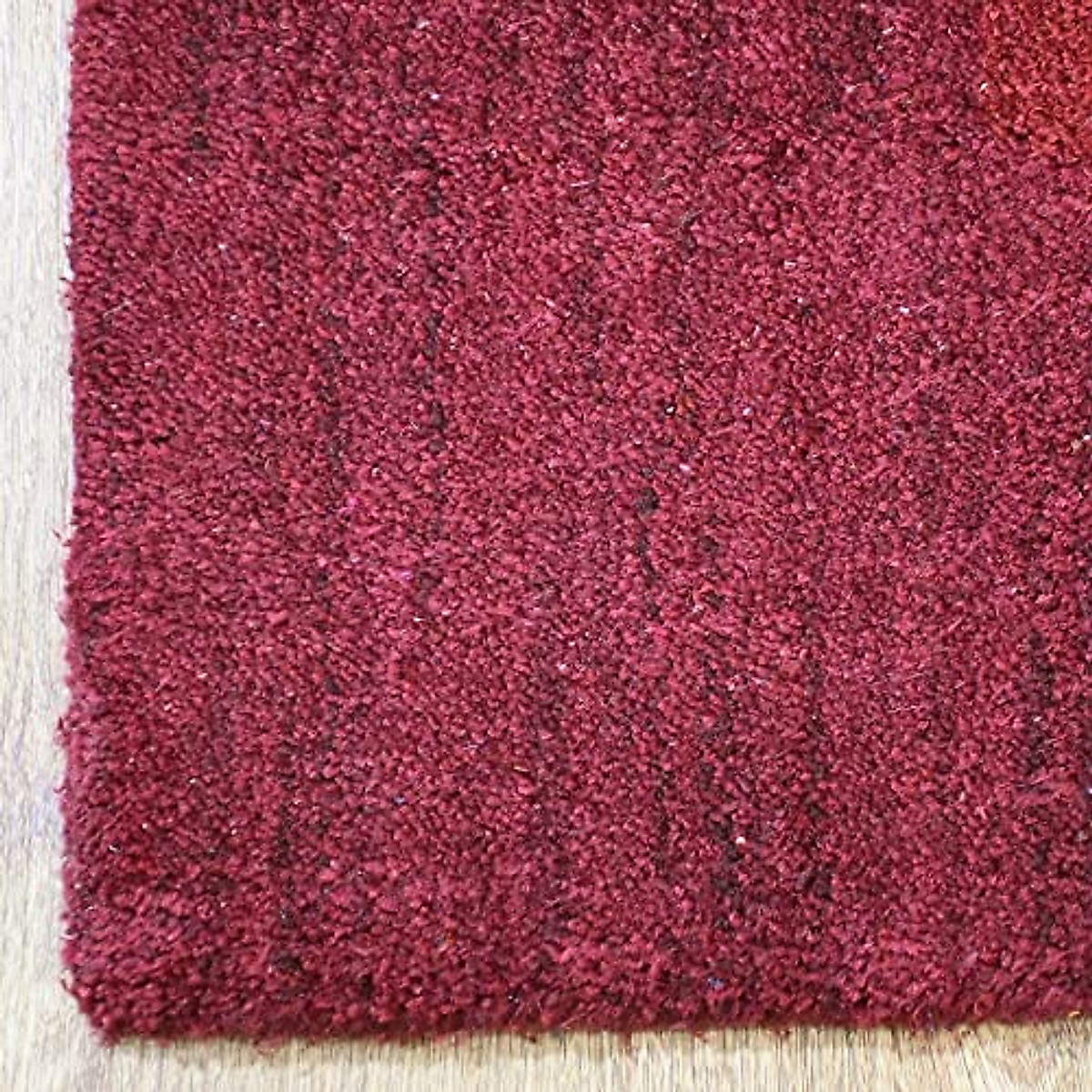 Rugsotic Carpets Hand Knotted Gabbeh Silk and Wool 6'x9' Area Rug Contemporary Red LSM201