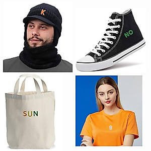 SIBORUI Iron on Letter and Numbers Patches 72 Pieces, Letter Patches Alphabet Embroidered Patch A-Z,Numbers 0-9 for DIY Accessories Hats Shirts Jeans Socks Bags Dress (White)