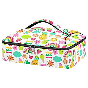 Kcldeci Insulated Thermal Food Carrier Insulated Casserole Carrier for Hot or Cold Food,Summer Elements Insulated Tote Bag for Potluck Cookouts Parties Picnic,Lasagna Lugger