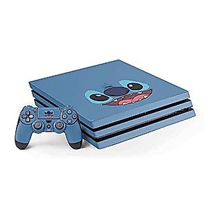 Skinit Decal Gaming Skin Compatible with PS4 Pro Bundle - Officially Licensed Disney Lilo and Stitch Close Design