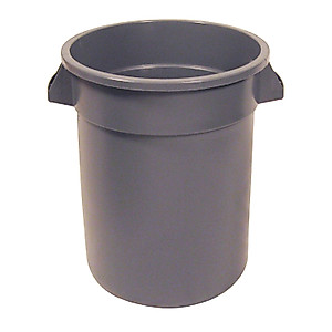 Continental 1001GY 10-Gallon Huskee LLDPE Waste Receptacle, Round, Gray