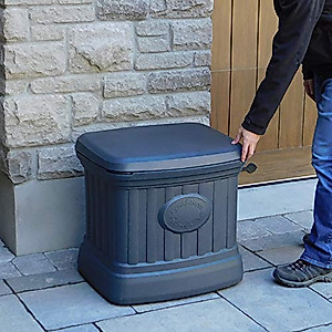 FCMP Outdoor All Weather Outdoor Salt and Sand Storage Bin, Granite Grey