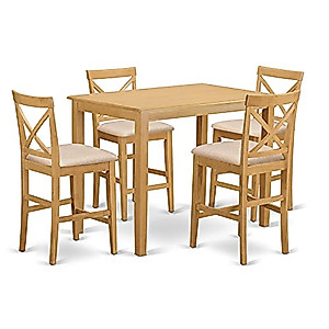East West Furniture YAPB5-OAK-C Dining Set, 48 x 30 x 36
