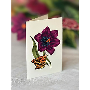 Freshcut Paper Pop Up Cards, Paper Flower Bouquet 3D Popup Greeting Cards with Note Card & Envelope, Birthday Card, Anniversary Card, Get Well Gifts for Women, 12" Moonlight Garden