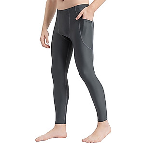 UPF 50+ Men's Surfing Leggings Sun Protection Swimming Pants(6011gray-S)