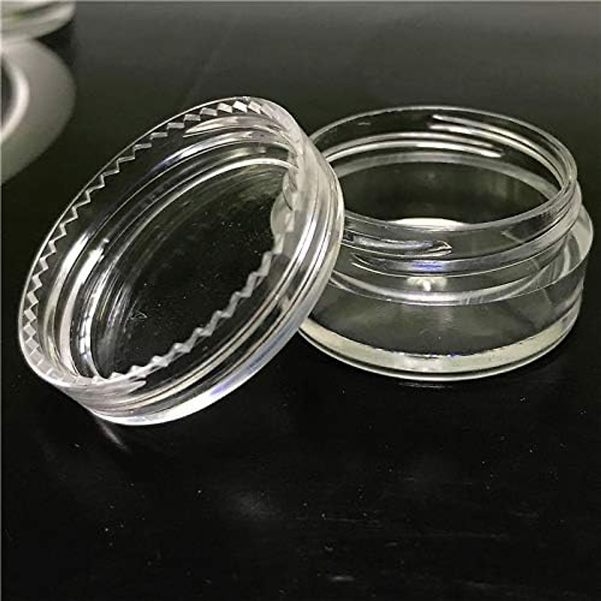 100PCS 5G/5ML Cosmetic Containers With White Lids Sample Gram Plastic Containers Lotion Jars for for Scrubs, Oils, Salves, Creams, Lotions - BPA Free