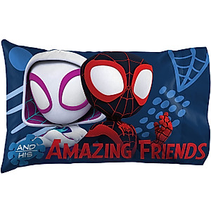 Jay Franco Marvel Spidey and His Amazing Friends Team Spidey Full Size Sheet Set - 4 Piece Set Super Soft and Cozy Kid’s Bedding - Fade Resistant Microfiber Sheets (Official Marvel Product)