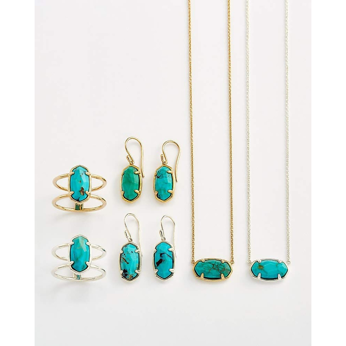 Kendra Scott Lee Drop Earrings in Sterling Silver, Genuine Turquoise Gem, Fine Jewelry for Women