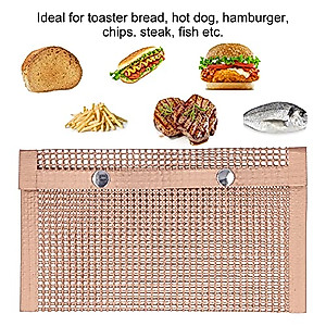 Vifemify 2pcs BBQ Mesh Bag High Temperature Resistant BBQ Bag 14x24cm Healthy and Environmental Friendly Non Toxic and Odourless