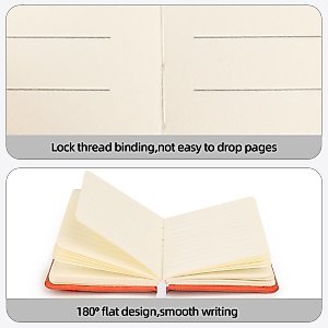 8-Pack Pocket Notebook，4.3" x 3.2"Small Notebook，Hardcover PU Leather Notebook Total 200 Pages, Mini Journal for College Ruled, Sketchbook, Work Notebook.（Contains 2 Yellow, 2 Grey, 2 Blue, 2 Orange）