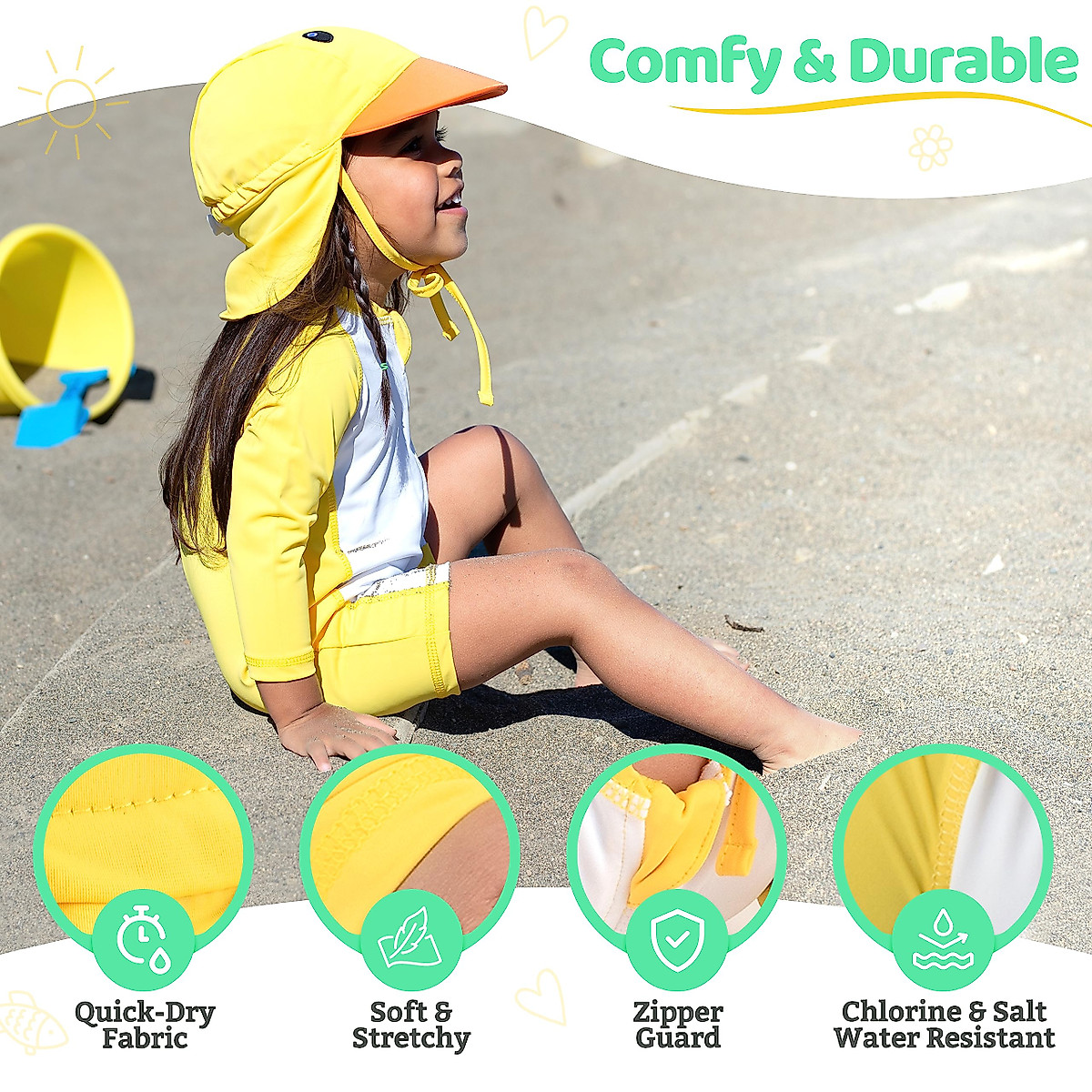 Cuddle Club Baby and Toddler One-Piece Swimsuit | UPF 50+ All-Day UV Protection Infant Sunsuit