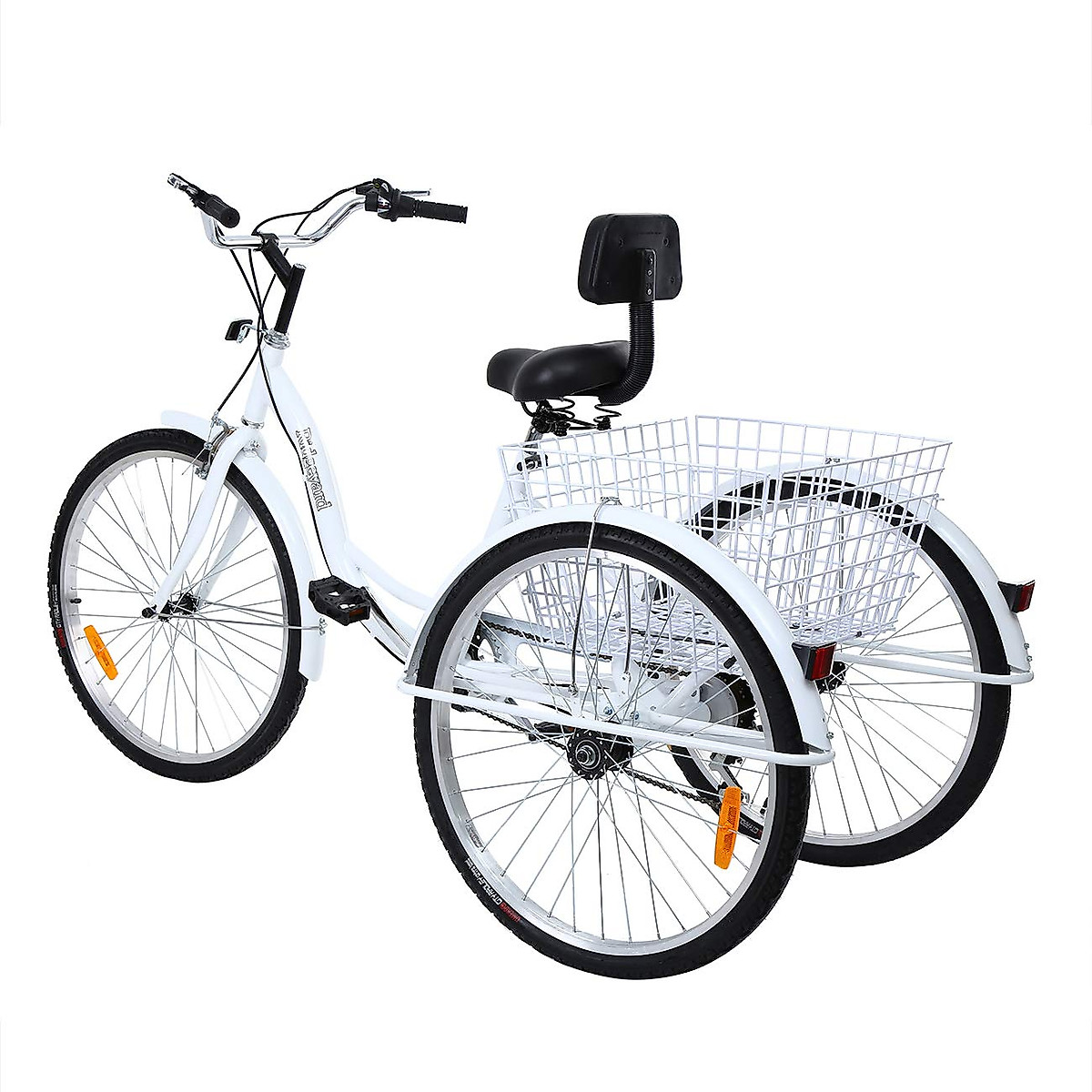 Iglobalbuy 26 Inch Adult Tricycles Series 7 Speed 3 Wheel Bikes for Adult Tricycle Trike Cruise Bike Large Size Basket for Recreation, Shopping,Exercise Men's Women's Bike