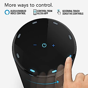 Vornado ATOM 2S AE Oscillating Tower Fan with Stand, Alexa Enabled,Black