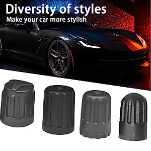 BELOMI Tire Valve Stem Long Caps, 12 Pcs Black Plastic Wheel Valve Stem Covers, Leak-Proof and Dust-Proof, Universal Car Tire Air Valve Caps Replacement for SUV, Truck, Bike and Motorcycle (Style3)